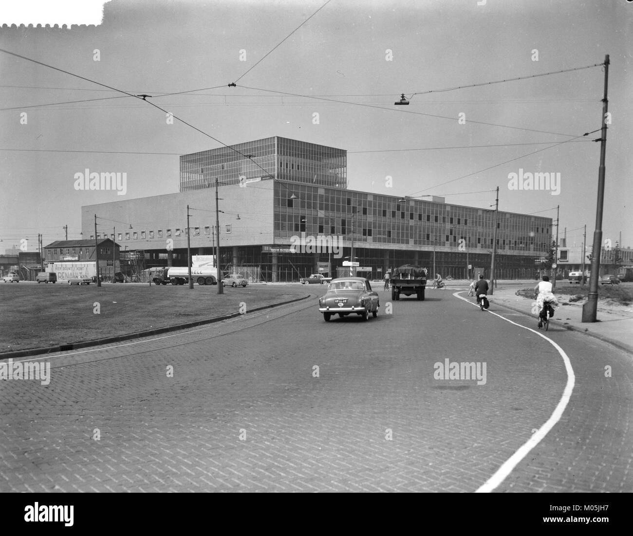 This historical photo shows the construction of the Renault building on ...