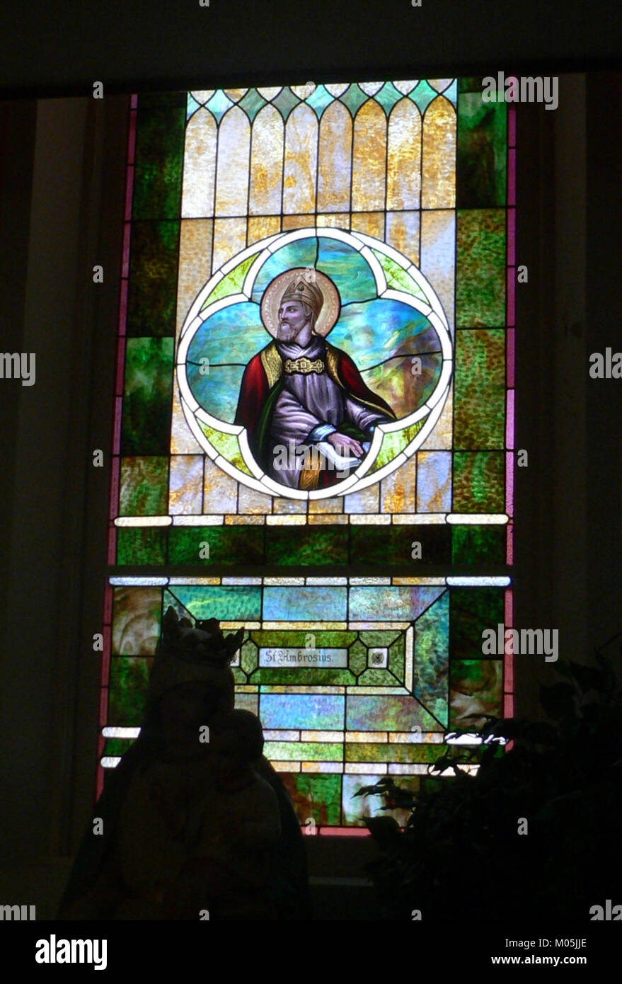 The St. Ambrose window at Bow Valley SS Peter-Paul Church in Canada ...