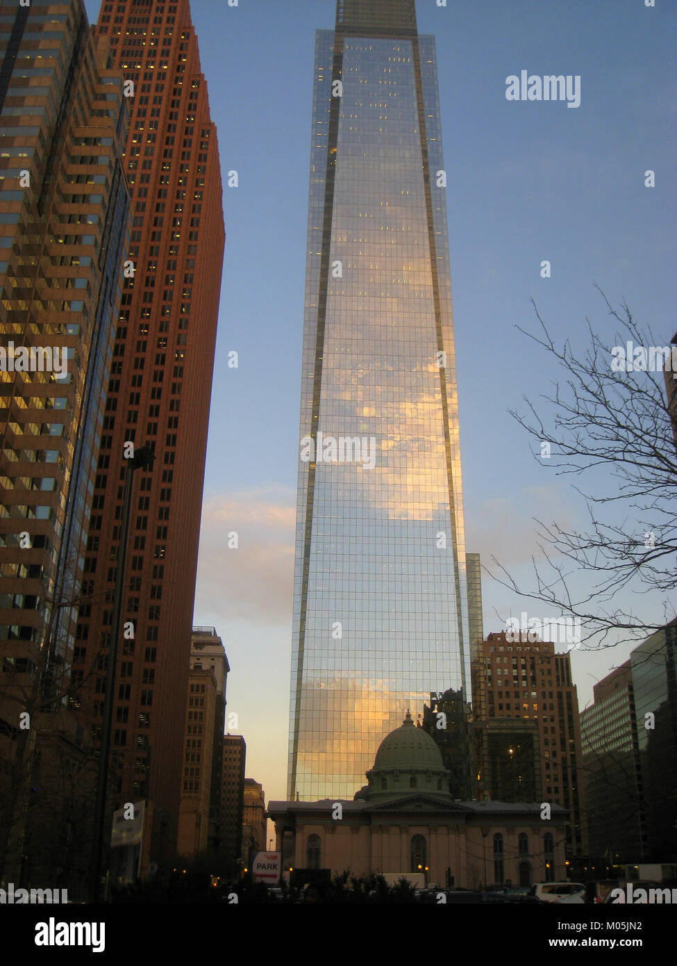 The image depicts buildings in Philadelphia, showcasing the city's ...
