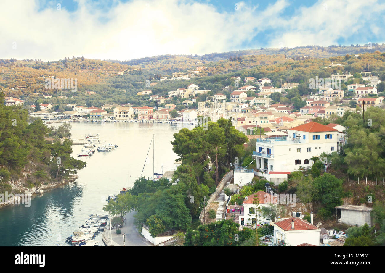 landscape of Gaios Paxos island Greece Stock Photo - Alamy