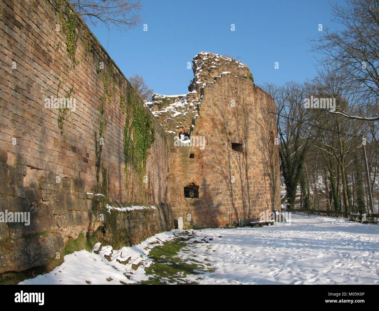 The image features Burg Nanstein Mauer, a historic castle wall in ...