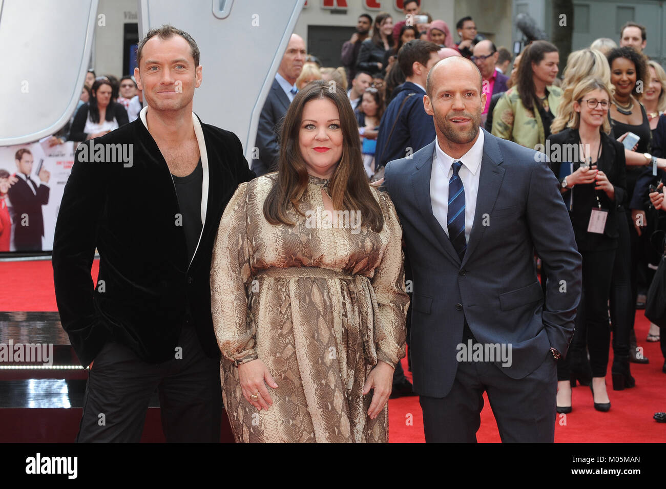 Jason Statham, Jude Law and Melissa McCarthy attend the UK Premiere of ...