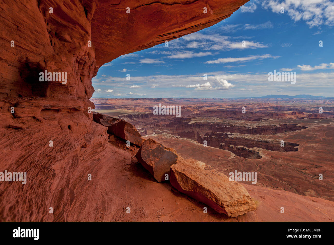 A view of the Grand View Point Overlook in the Canyonlands National ...