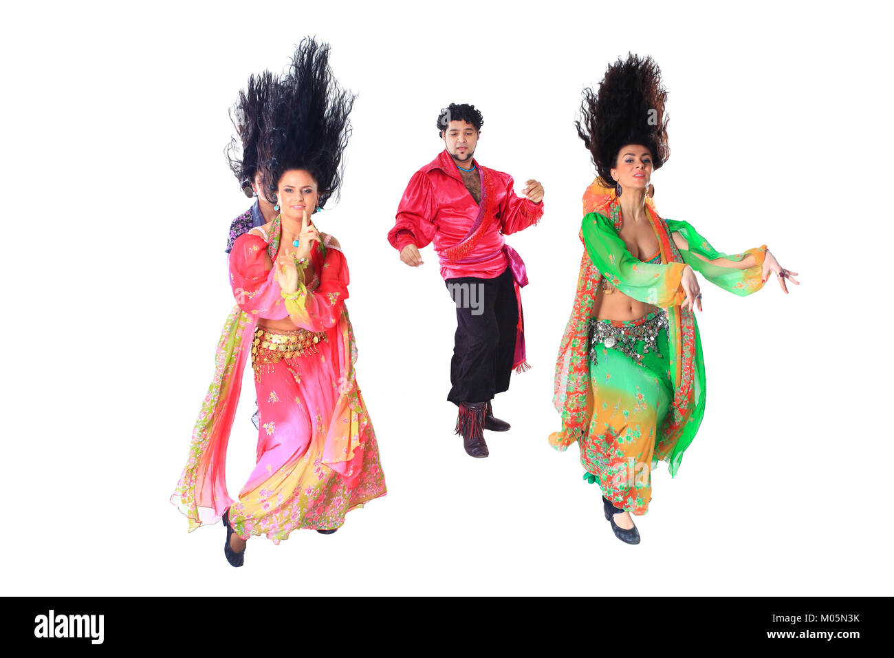 professional dance troupe of Gypsies in traditional dress performs folk ...