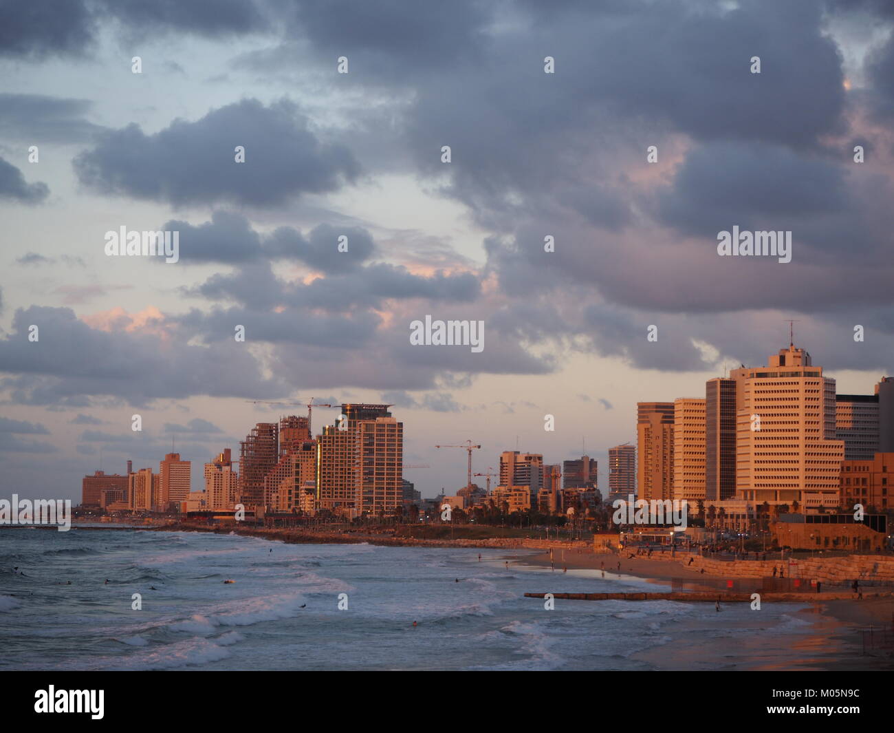 Sandy beach waves city buildings hi-res stock photography and images ...