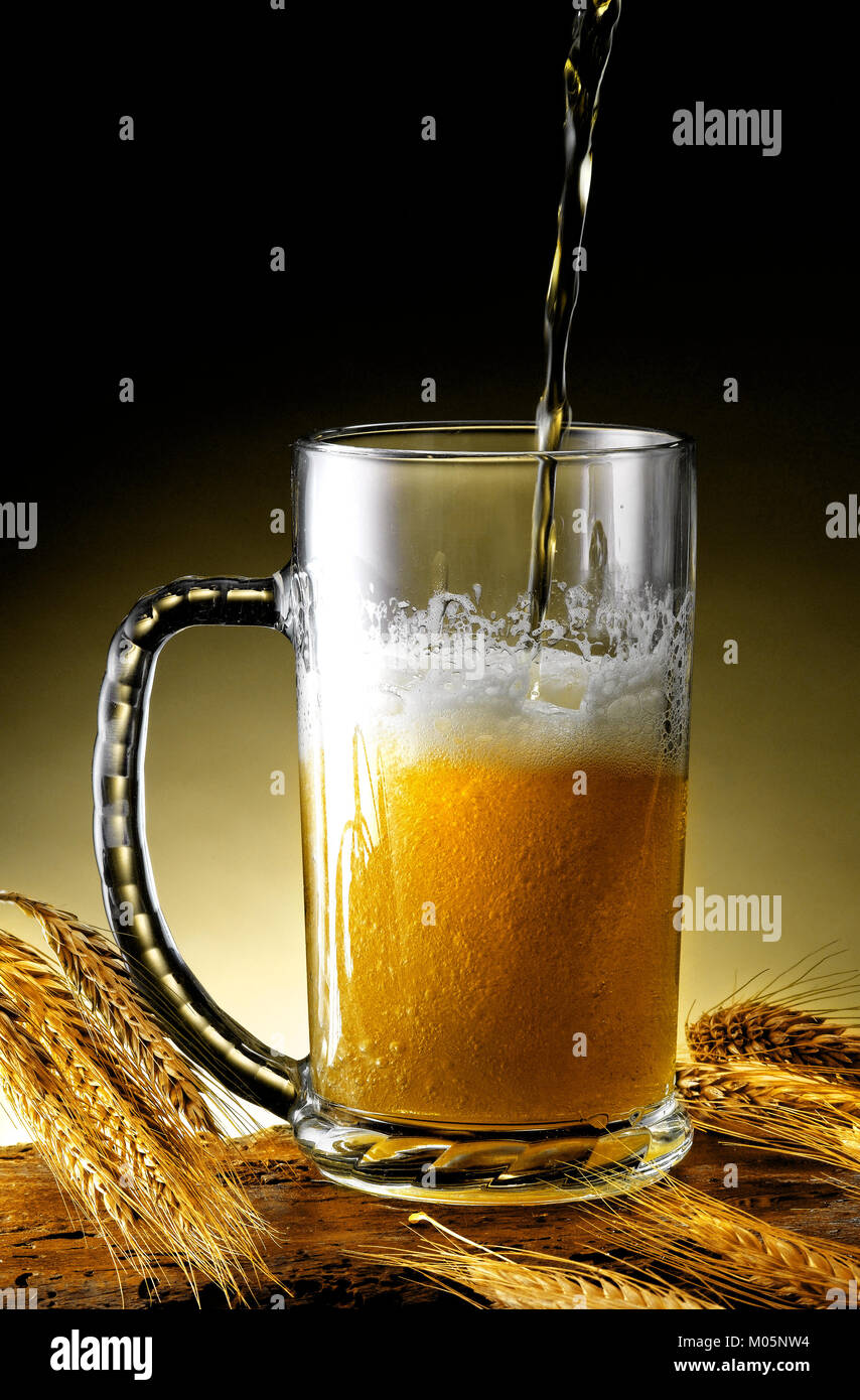 fresh beer in all its forms and in all its carbonation Stock Photo - Alamy
