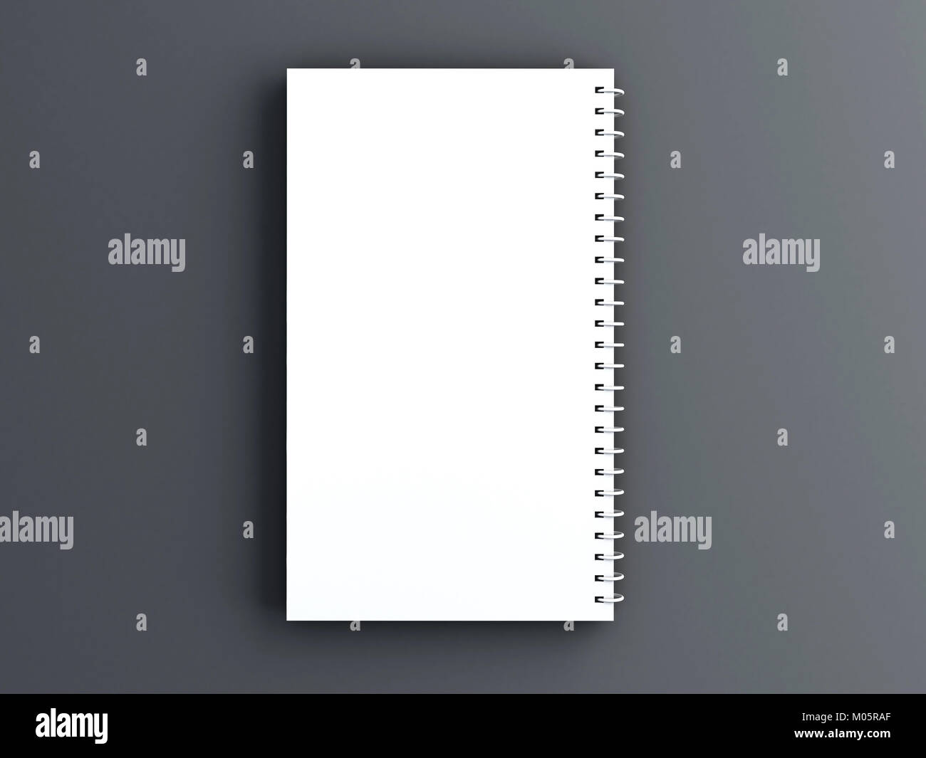 3d illustration. Notebook mockup with clean white blank. mock up ...