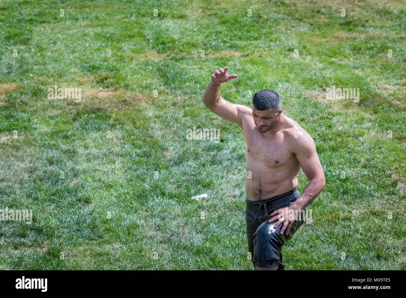 Turkish wrestler kirkpinar oil wrestling hi-res stock photography and ...