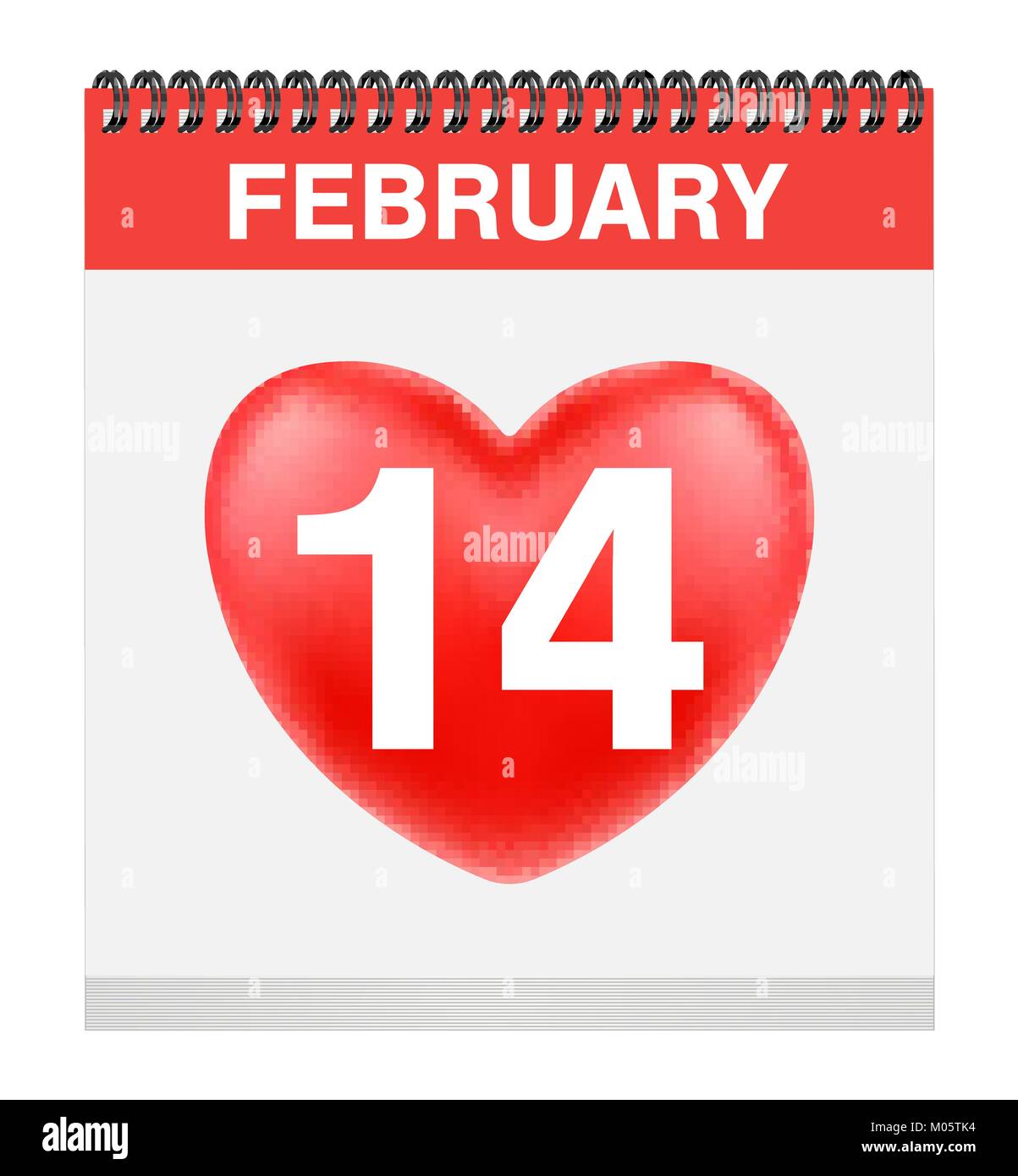 valentine's day 14 february on calendar vector Stock Vector Image & Art ...