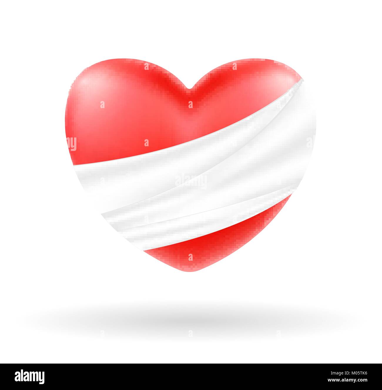 hurt heart with white bandage on white background Stock Vector Image ...