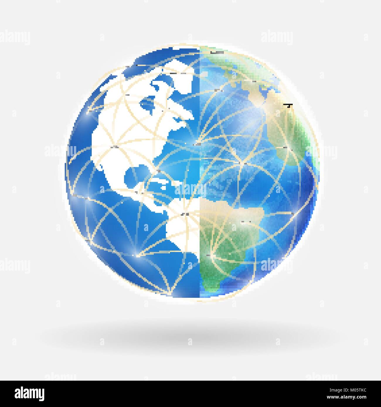 global connect with digital world and real world Stock Vector Image ...
