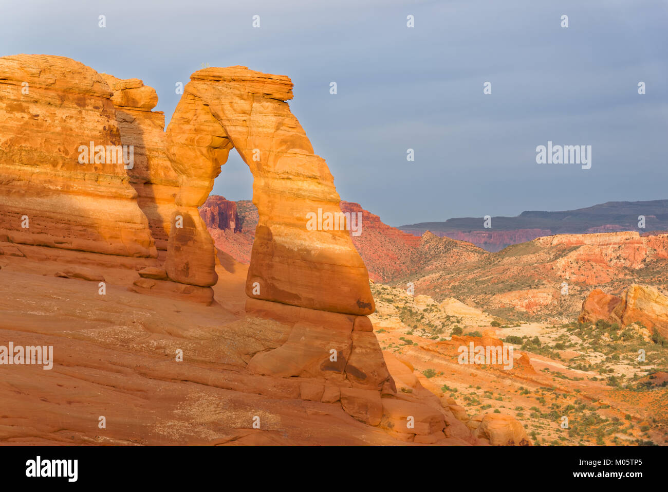 Landscape a look on the rocks of the Arches National Park. It's home to ...