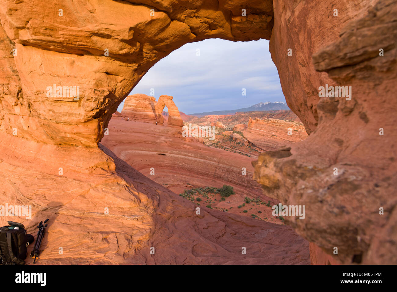 Delicate Arch, UT, USA, June 06 2015 : Tourists and photographers wait ...
