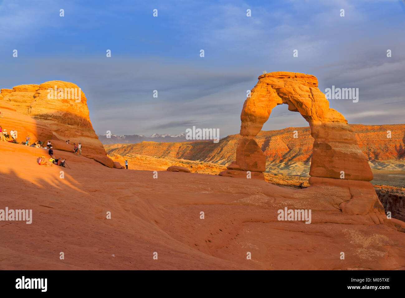 Delicate Arch, UT, USA, June 05 2015 : Tourists and photographers wait ...