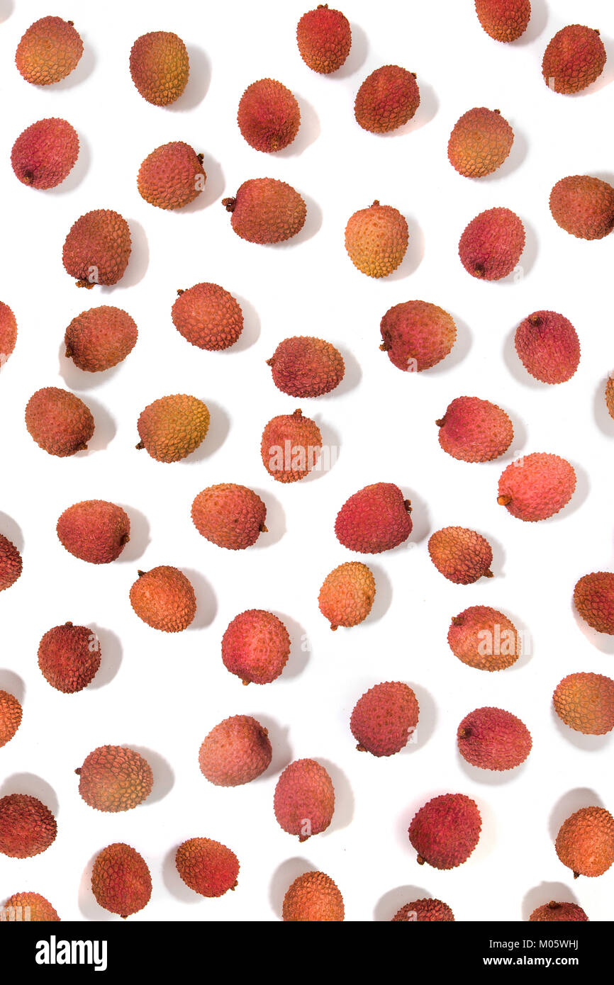 Bunch of Lychee fruits isolated on a white background Stock Photo - Alamy