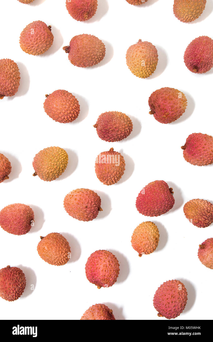 Bunch of Lychee fruits isolated on a white background Stock Photo - Alamy