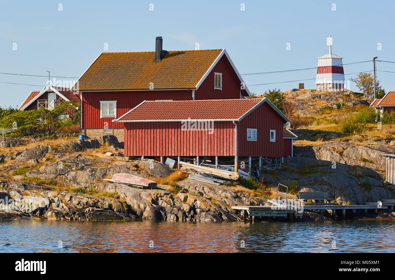 Timber buildings, Ankarudden, Stockholm archipelago, Sweden ...