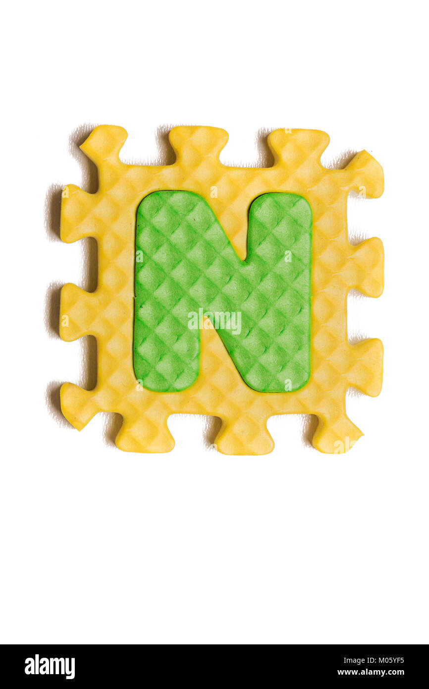 Foam puzzle letter uppercase isolated on a white background Stock Photo ...