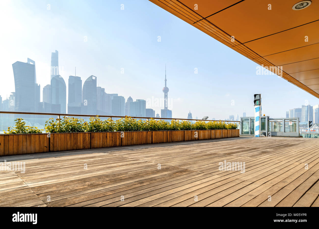 Modern Architecture and Wood Floors in Pudong Financial District ...