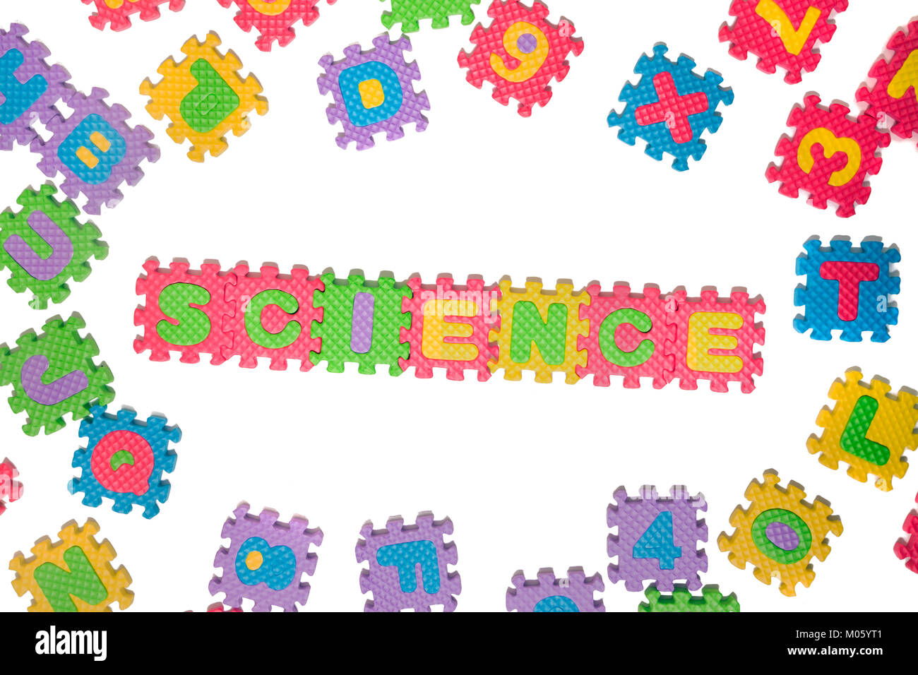 Foam puzzle letter uppercase with word Science isolated on a white ...