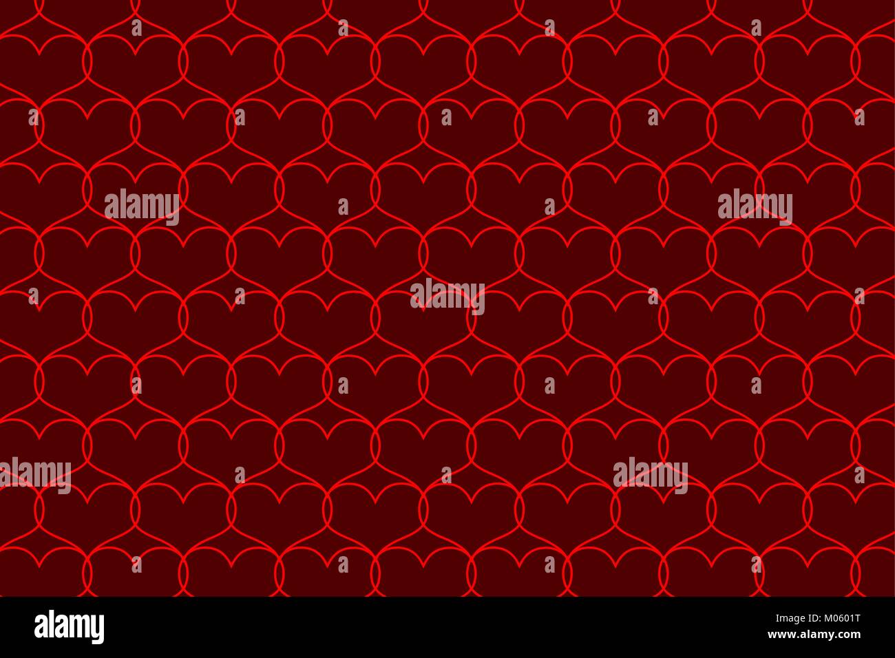 Red heart vector pattern - red pattern on a red background Stock Vector ...