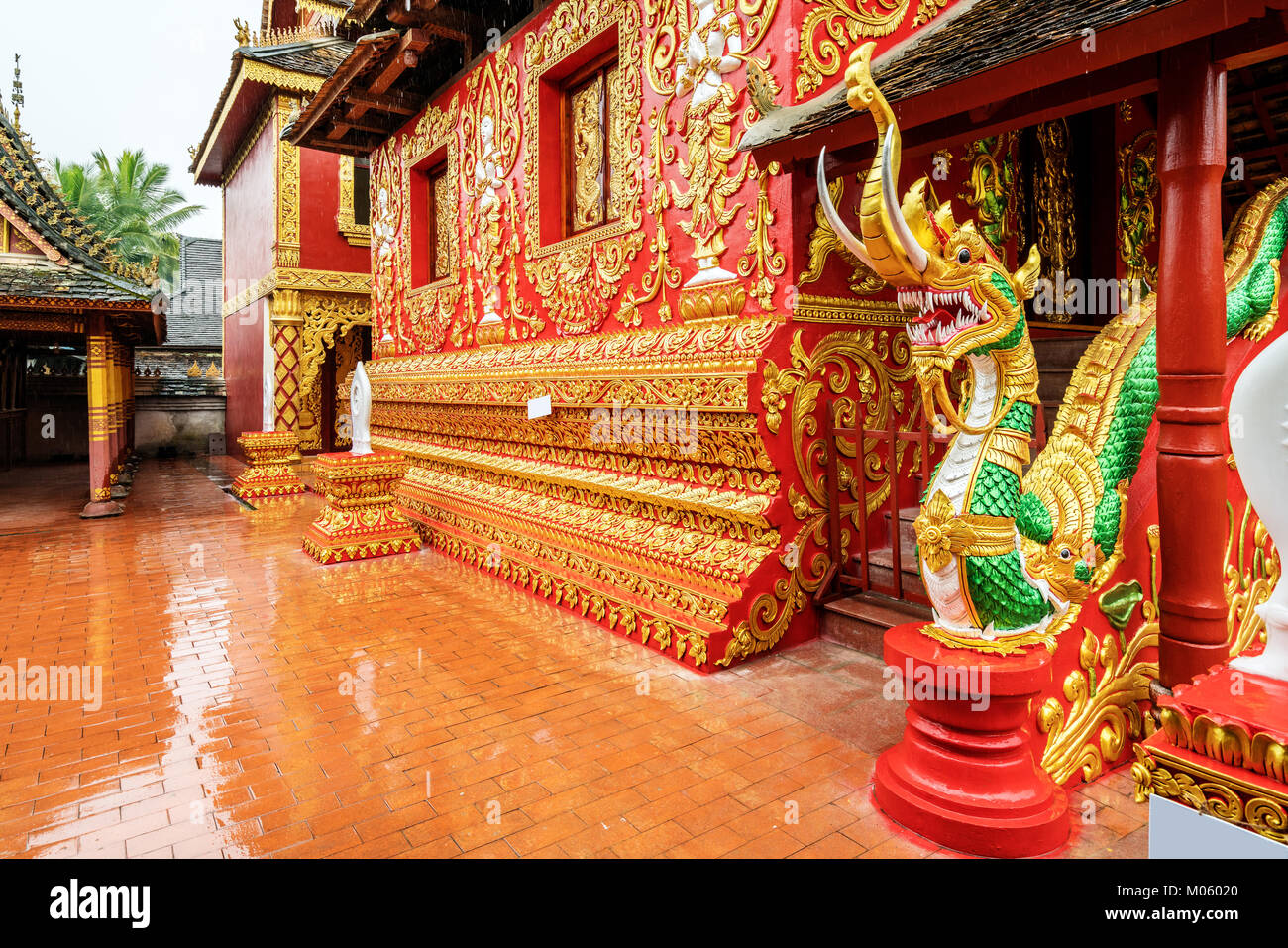 Beautiful buildings in ancient temples in Xishuangbanna, Yunnan, China ...