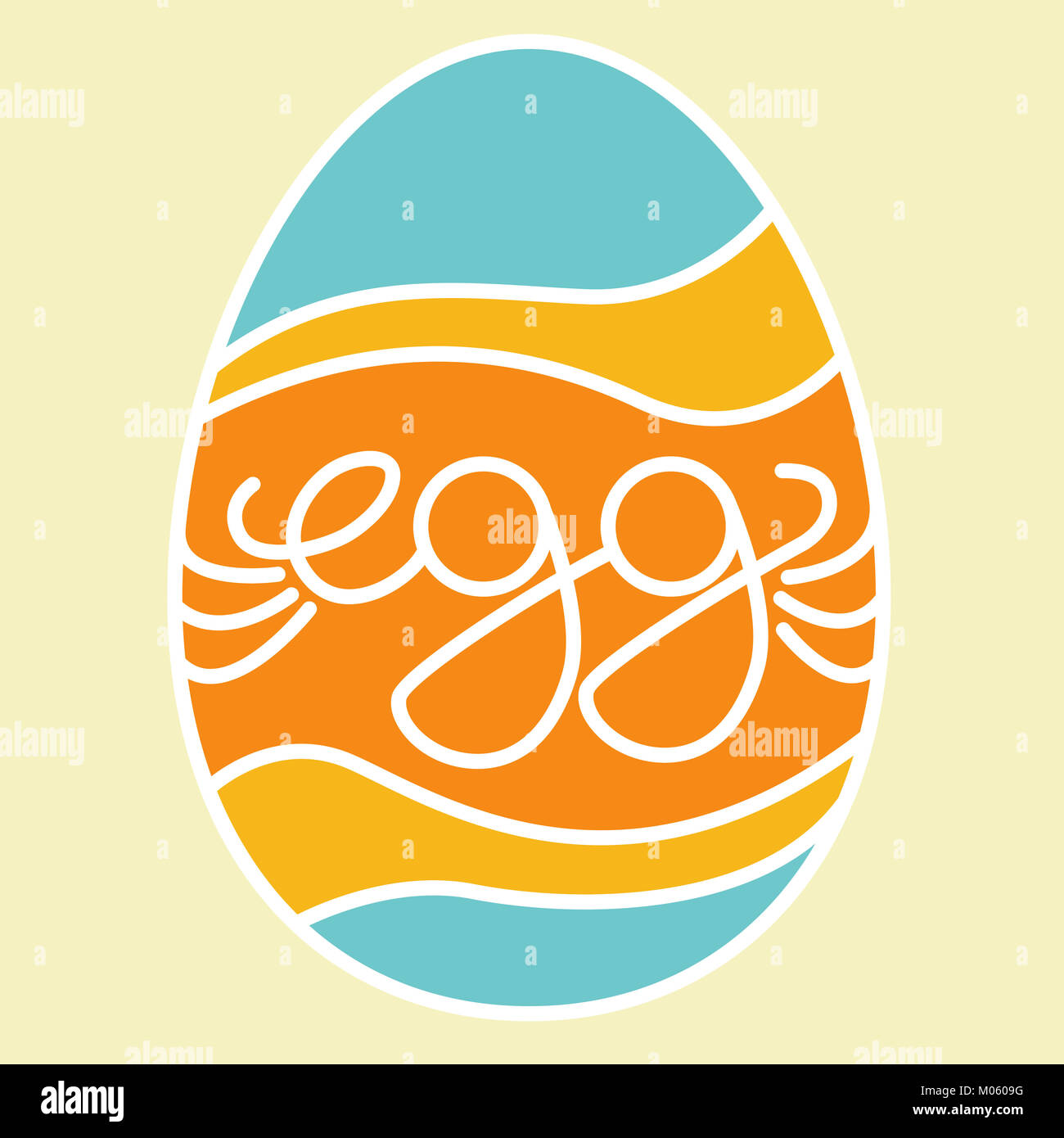 easter egg design lettering vector illustration flat style Stock Photo ...