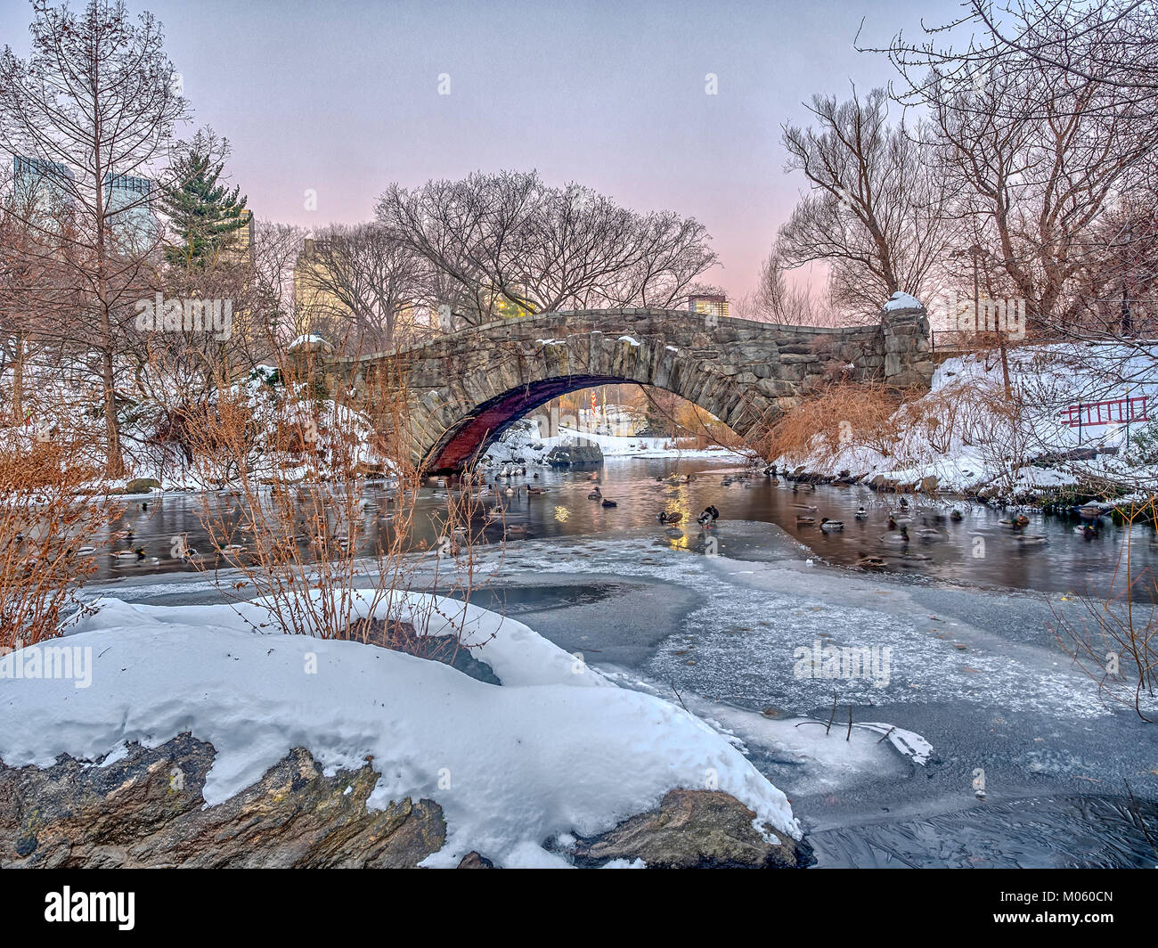 Gapstow Bridge is one of the icons of Central Park, Manhattan in New ...