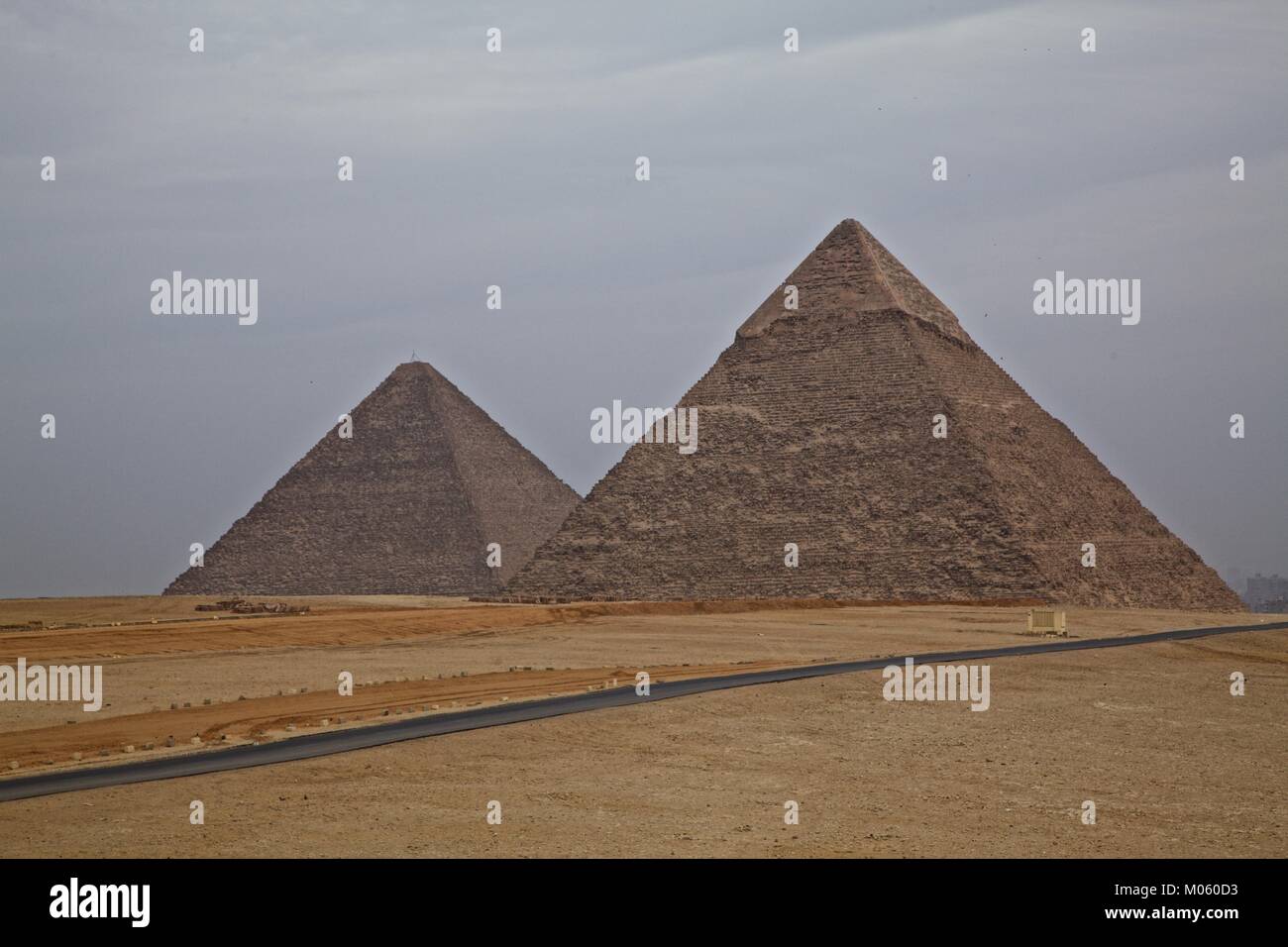 Khufu and Khafre Pyramids at Giza, Cairo, Egypt Stock Photo - Alamy