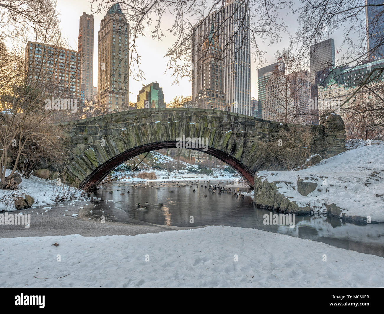 Gapstow Bridge is one of the icons of Central Park, Manhattan in New ...