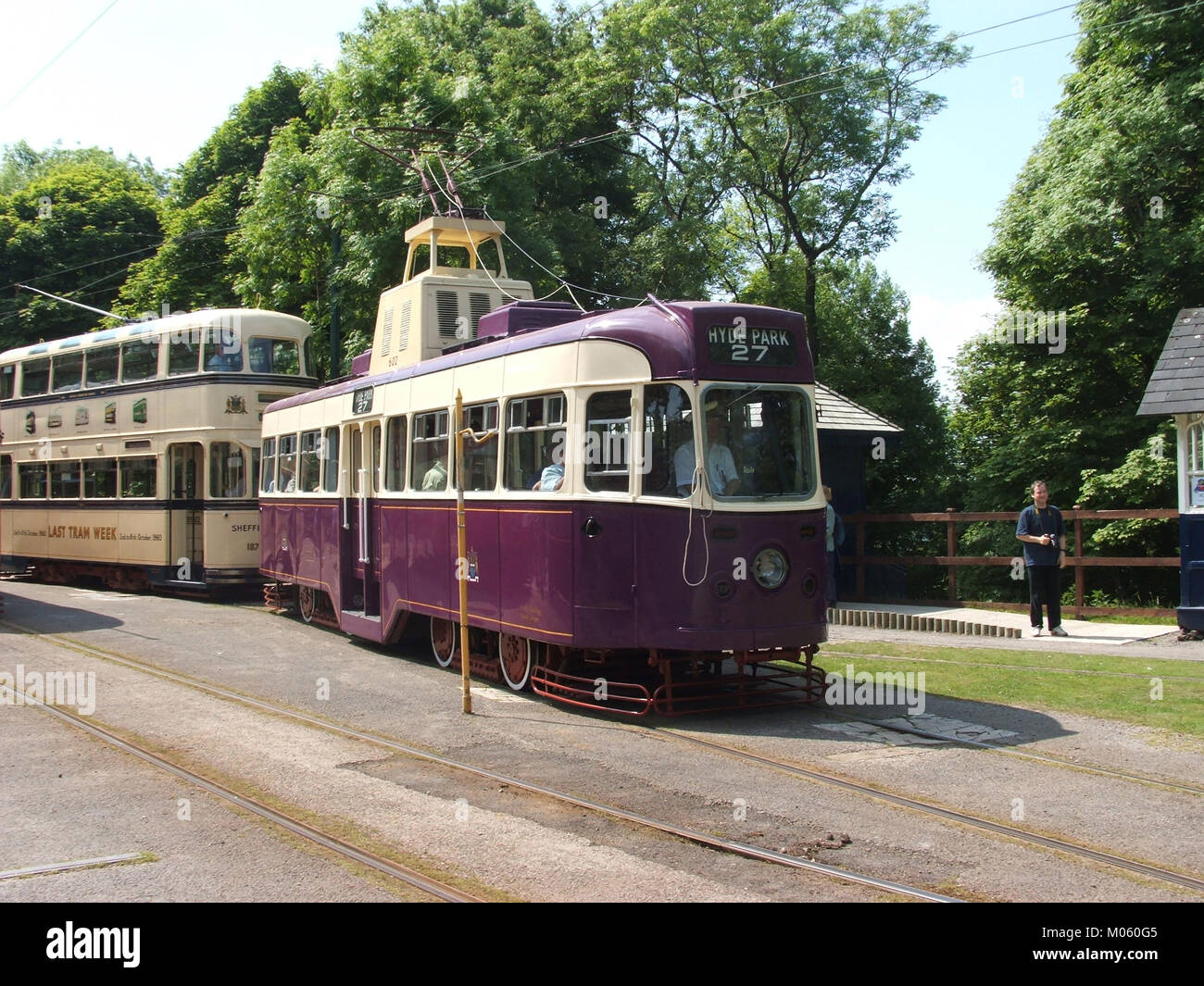 An old vintage tram at the National Tramway Museum at Crich - June 2006 ...
