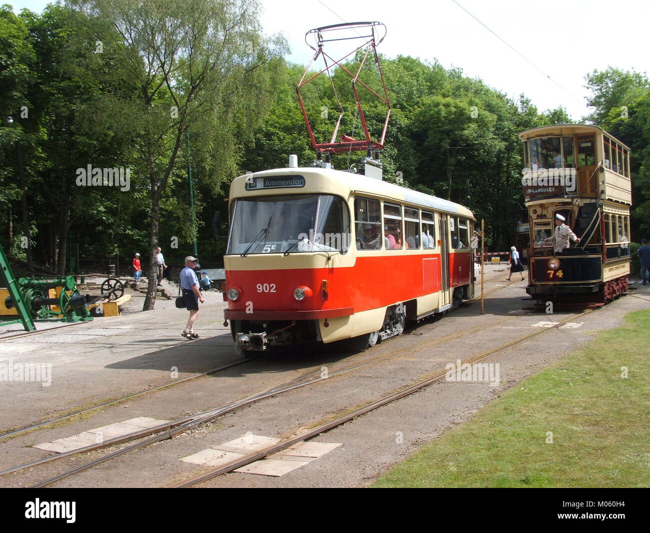An old vintage tram at the National Tramway Museum at Crich - June 2006 ...
