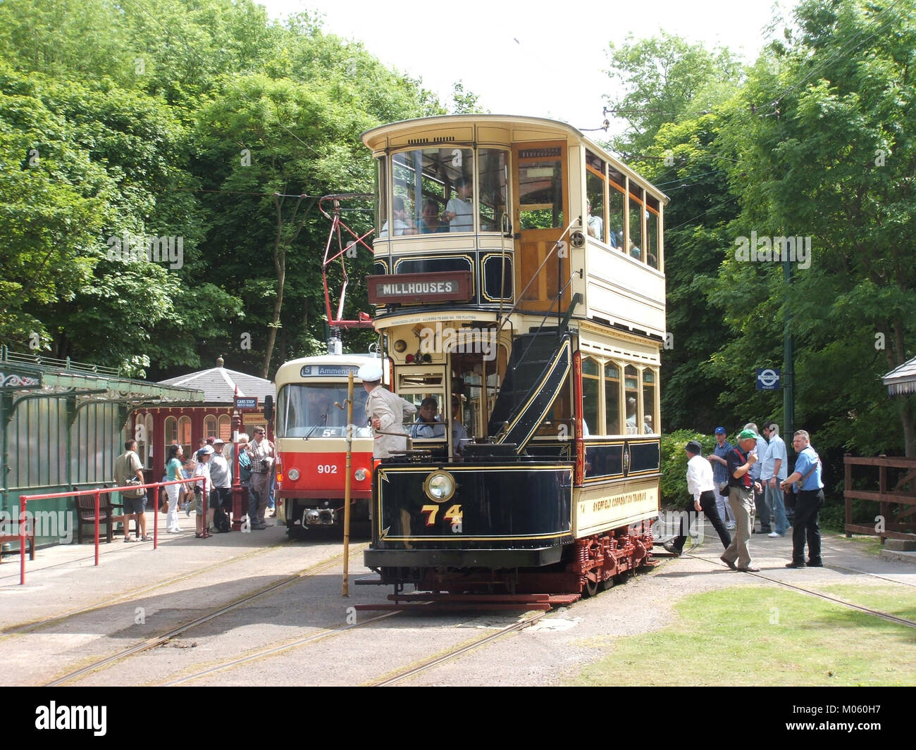 An old vintage tram at the National Tramway Museum at Crich - June 2006 ...