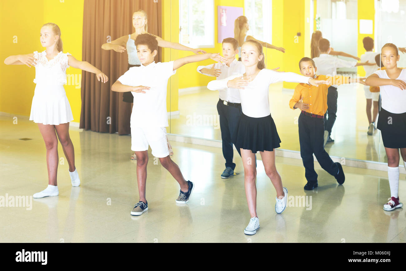 Young emotional children posing at dance class Stock Photo - Alamy
