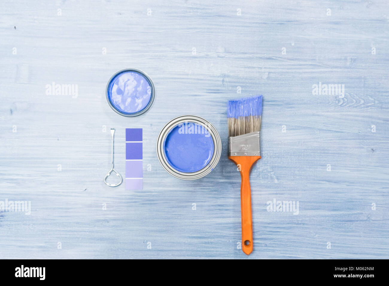 Purple paint and paint brushes for home improvement project Stock Photo ...