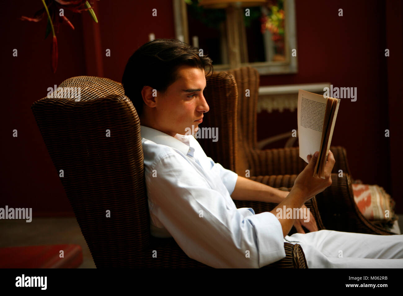 young man reading Stock Photo - Alamy