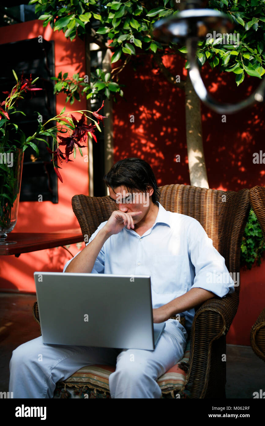 man with laptop Stock Photo - Alamy