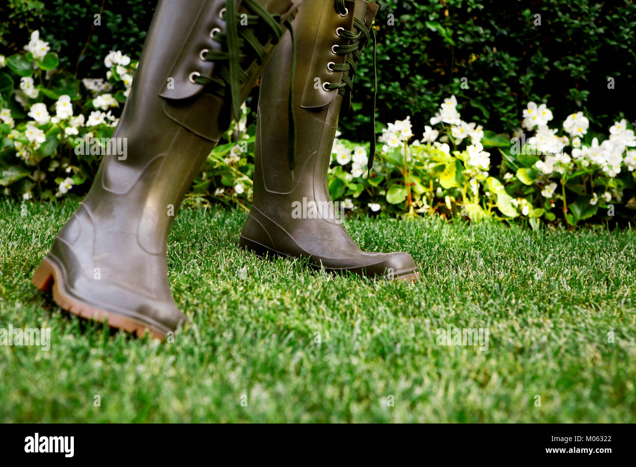 woman with rubber boots Stock Photo - Alamy