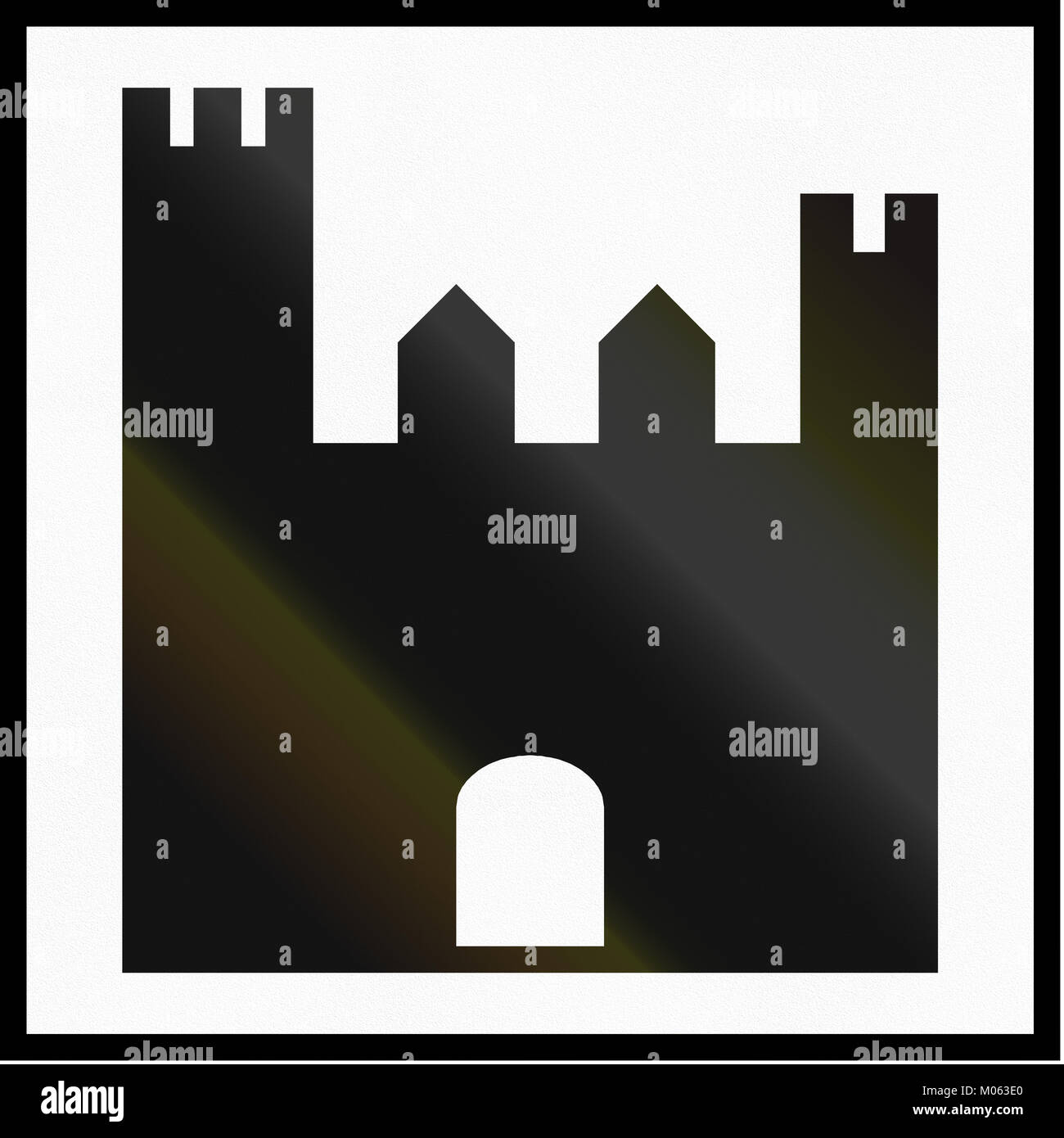 German information road sign - Symbol for castle Stock Photo - Alamy