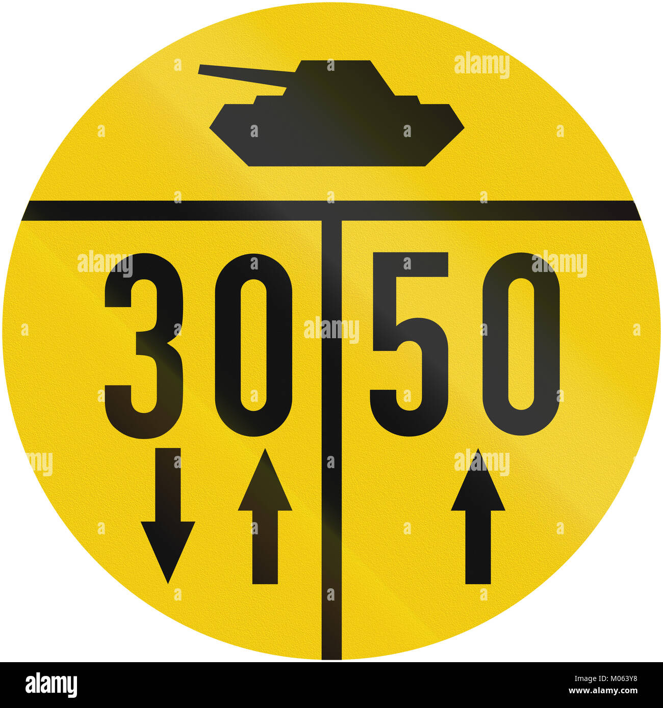 German information road sign of the Federal Ministry of Defence about ...