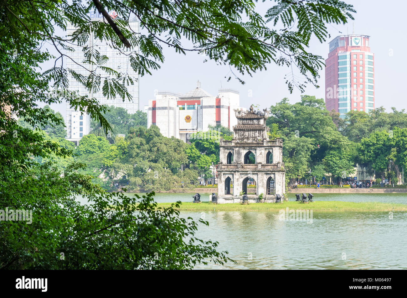Hanoi,Vietnam - November 2,2017 : Turtle Tower or Tortoise tower which ...