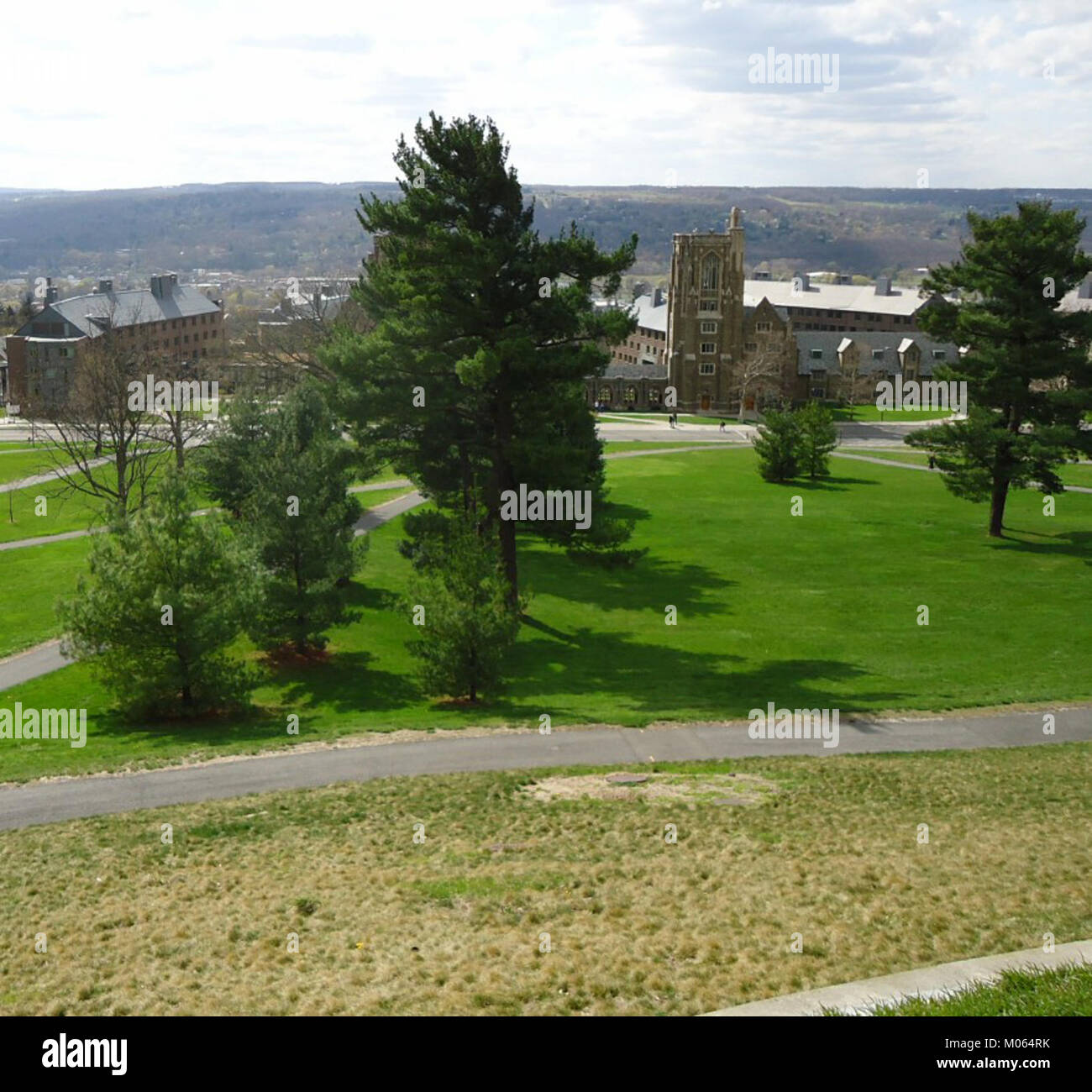 This image offers a panoramic view of the Cornell University campus ...