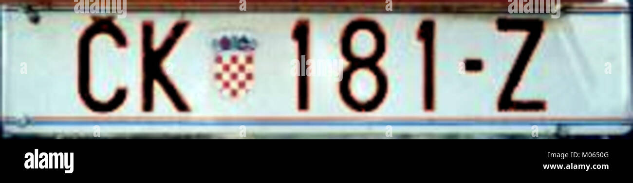This image depicts a car plate from Cakovec, a city in Croatia. The ...