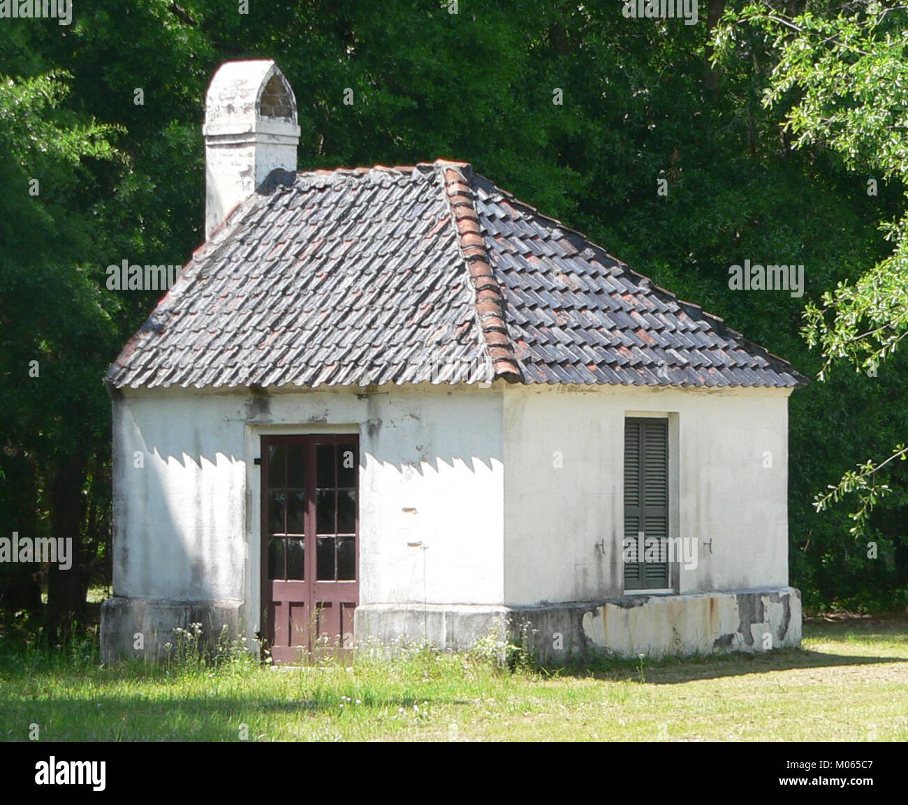 The St. Thomas Church shed in Cainhoy, South Carolina, is a small ...