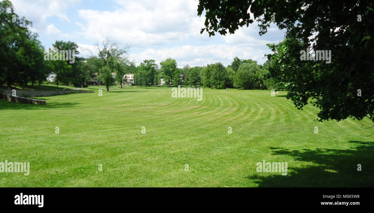 Briant Park in Summit, New Jersey, features a grassy stretch captured ...
