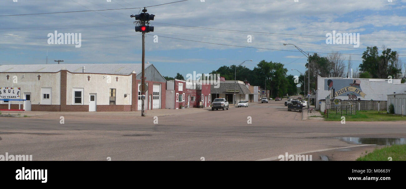 This photograph captures the downtown area of Brule, Nebraska ...