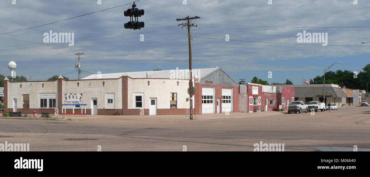 A photograph of downtown Brule, Nebraska, showcasing the town's ...