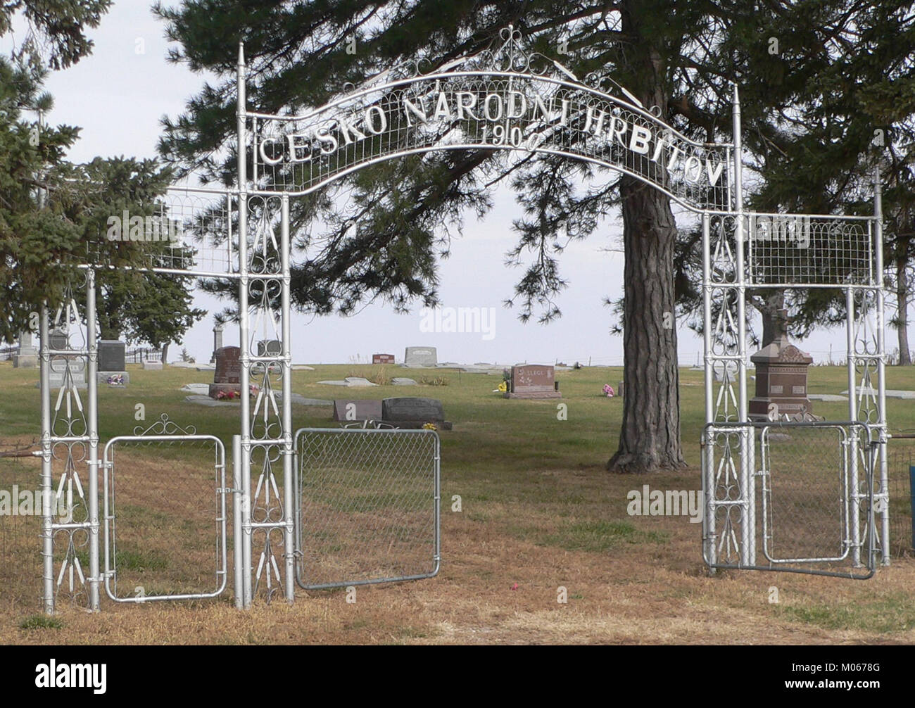 The cemetery gate in Bruno, Nebraska, is a historical and architectural ...