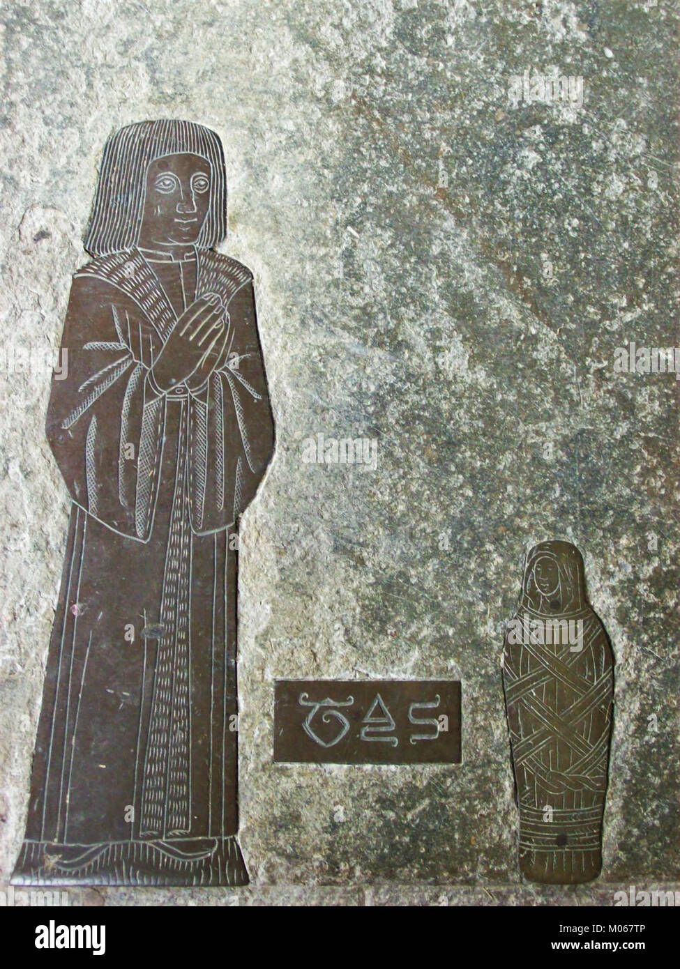 A brass memorial plaque of Thos Sheffe located in St. Dunstan's Church ...