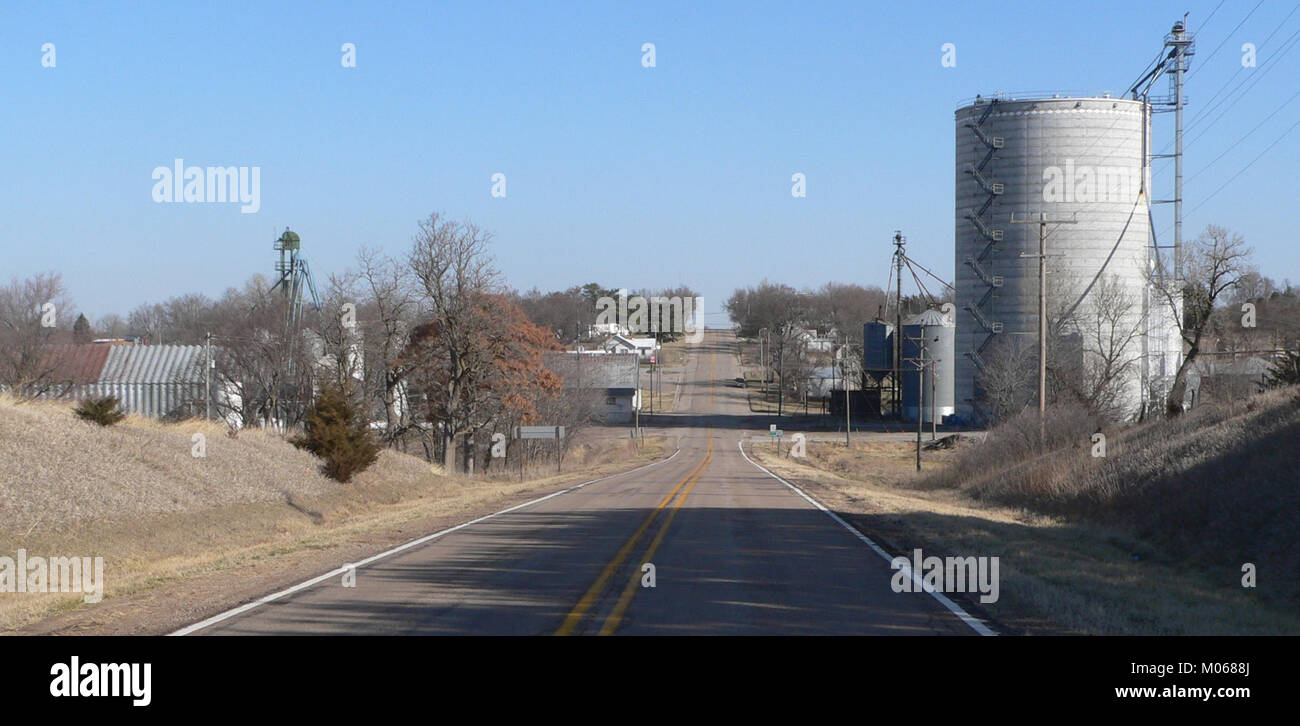 This photograph captures a view of Burchard, Nebraska, from the south ...